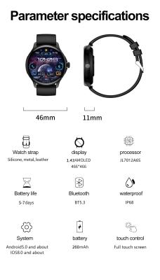 China Health Monitor Women's Bluetooth Watch Amoled Calling Smartwatch For Android IOS for sale