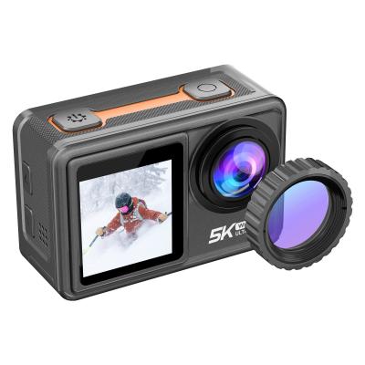 Cina Doppio schermo 5k 30fps 1080p Wifi impermeabile EIS Outdoor HD Action Camera in vendita