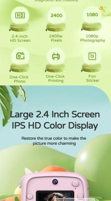China 2400w 1080P HD Childrens Instant Print Camera Phone Touch Screen for sale