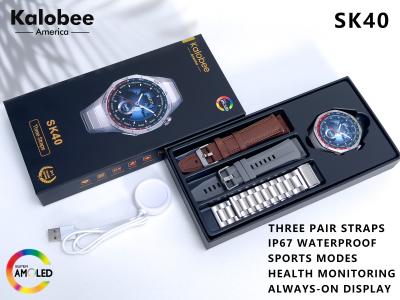 China SK40 AMOLED HD Screen Smart Watch Men NFC GPS Tracking Heart Rate Compass Ul for sale