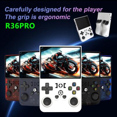 China Open Source R36 PRO Retro Handheld Video Game Console Linux System 3.5 Inch IPS Screen Portable Game Console for sale