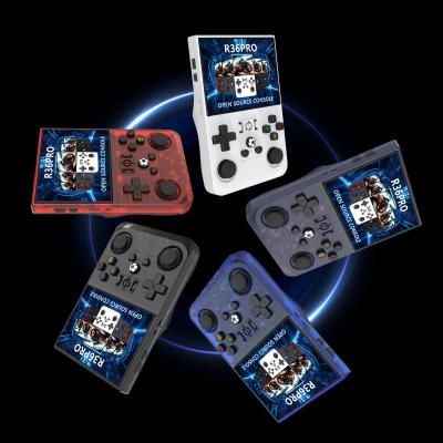 China Open Source R36 PRO Retro Handheld Video Game Console Linux System 3.5 Inch IPS Screen Portable Game Console for sale