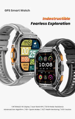 China X5 Smartwatch Frequência cardíaca Sangue Oxigénio BT chamada Assistente de voz GPS posicionamento à venda