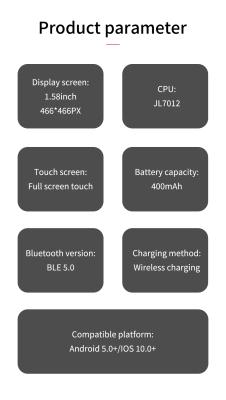 China SK30 IP67 Carregamento sem fio à prova d'água Smartwatch 1.53 Inch BT Call à venda