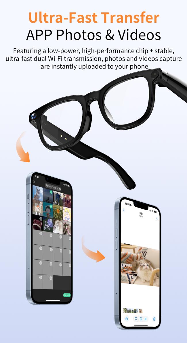 Smart Glasses V3 with blue light blocking lenses