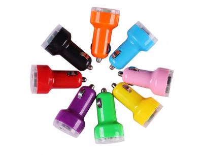 China Car Styling Auto Universal Dual USB Car Charger For iPad for iPhone for Mobile Phone 5V 2.1A Short Circuit Protection for sale