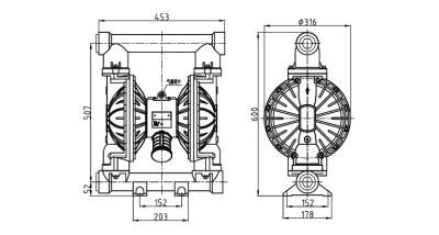 China RV50 Stainless Steel Diaphragm Pump with 120 psi Max Pressure and 150 gpm Flow Rate for sale