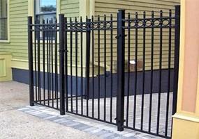 China Wholesale & Low Price Black Powder Painted Steel Used Aluminum Fence, Metal Sheet Fence 2400mm x 1800mm for sale