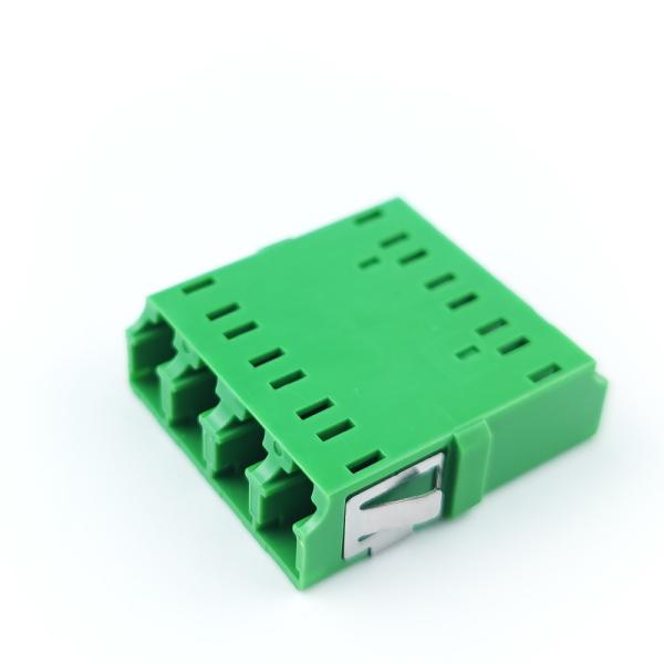 Quality 4 Ports Green LC APC Optic Fiber Adapter Earless Square Coupler for FTTH for sale