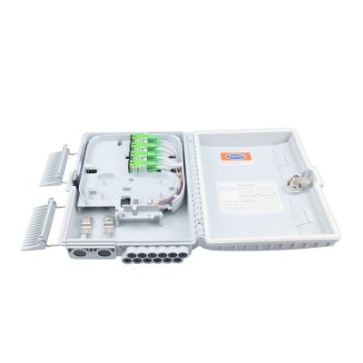 China 12 Cores Fiber Optic Distribution Box for Outdoor FTTH Network SC Connector Included for sale