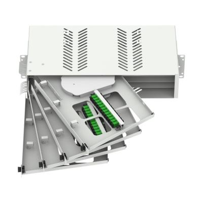 China 19 inch Fiber Optic Patch Panel Sub ODF met SC LC connectoren en koudgewalst staal Te koop