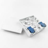 China 2 Port LC/UPC Plastic Fiber Optic Faceplate Socket Panel 85x86x26mm for Indoor FTTH for sale