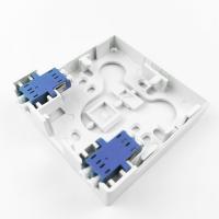 China 2 Port LC/UPC Plastic Fiber Optic Faceplate Socket Panel 85x86x26mm for Indoor FTTH for sale