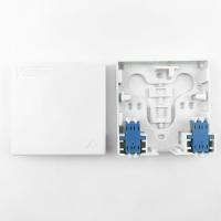 China 2 Port LC/UPC Plastic Fiber Optic Faceplate Socket Panel 85x86x26mm for Indoor FTTH for sale