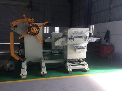 China 800mm Galvanized Coil Roll Decoiler Straightener Feeder Machine With Cylinder Disc Brake for sale