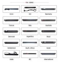 China 16A Rated Current Black PDU 6 Ways Universal Style Switch 2m Wire with Customize Plug for sale