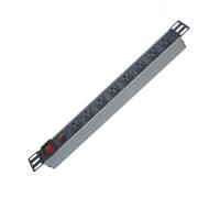 China 16A Rated Current Black PDU 6 Ways Universal Style Switch 2m Wire with Customize Plug for sale