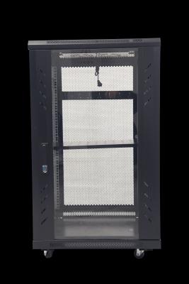 Cina 18U Server Rack Floor Standing Network Cabinet con porta in vetro rinforzato o porta a maglia in vendita