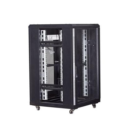 China 18U PDU Power Distribution Unit Rack Cabinet with RAL9005 Black Finish and Materials for sale