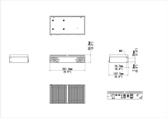 KDS516S-SF-HD Edge Computing Server dimensions diagram