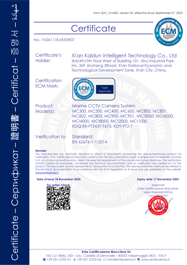 Product certification documentation