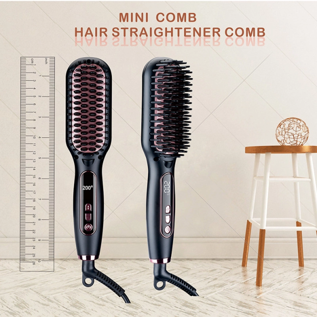 Hair straightening comb features