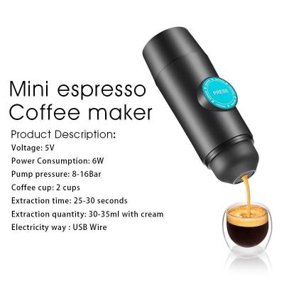 Cina Macchina per caffè portatile in acciaio inossidabile USB per la casa in vendita
