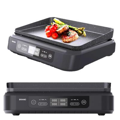 China Reversible Electric Crepe Maker With Thermostat Knob For Household Use Non Stick PTFE Material For Different Foods for sale