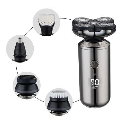 China ANBOLIFE Smart Five-Blade Rechargeable Electric Shaver with Digital Display USB Powered and Free Spare Parts for Men for sale
