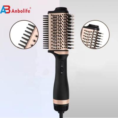 China 2-in-1 Titanium Hair Brush Styler with 1200W Power 3 Temperature Levels and 2 Speed Settings for Easy Hair Styling for sale