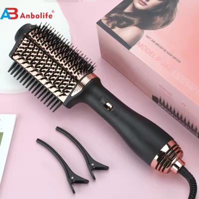 China 2-in-1 Titanium Hair Brush Styler with 1200W Power 3 Temperature Levels and 2 Speed Settings for Easy Hair Styling for sale