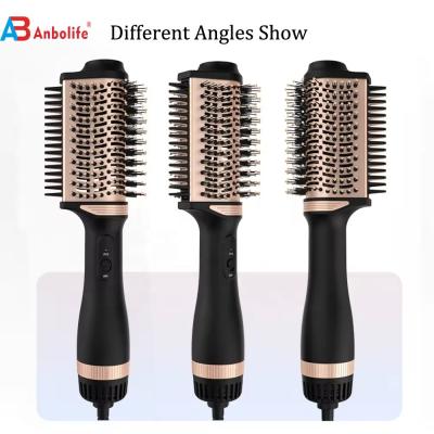 China 2-in-1 Titanium Hair Brush Styler with 1200W Power 3 Temperature Levels and 2 Speed Settings for Easy Hair Styling for sale