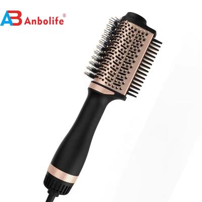 China 2-in-1 Titanium Hair Brush Styler with 1200W Power 3 Temperature Levels and 2 Speed Settings for Easy Hair Styling for sale