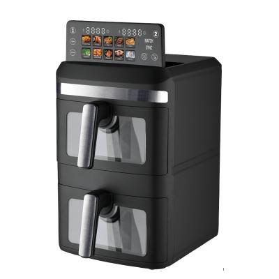 China 13L 6.5L+6.5L Dual Air Fryer 2800W Pop Up Foldable Touch Screen Steel Cavity for sale