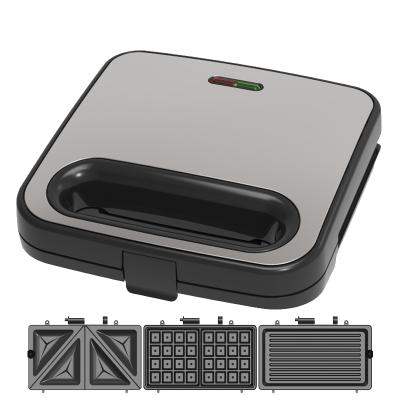 China 2 in 1 Sandwich Waffle Maker 2 Slice 750W Interchangeable Plates Non Stick for sale