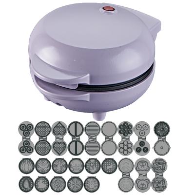 China Mini Waffle Pancake Maker 550W Interchangeable Grill Plates Non Stick Kitchen for sale