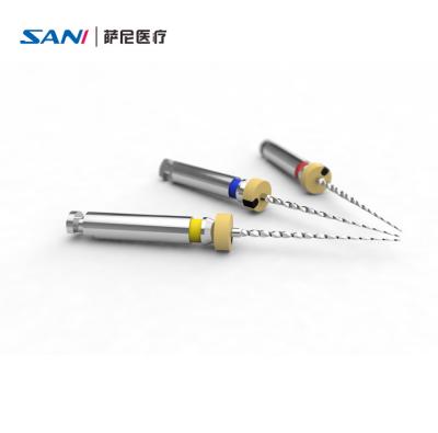 China Class II Niti Rotary Files with 2.0N.cm Torque and 16mm/19mm Length for Pediatric Dentistry in 3pcs/pack for sale