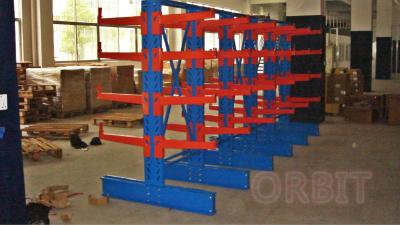 China Long Goods Handling Cantilever Shelving For Timber , Pipe , Tube Storage for sale