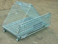 China Heavy Duty Galvanized Foldable Wire Mesh Pallet Cage 800-1550mm Sizes with 500-2500kg Load Capacity for sale