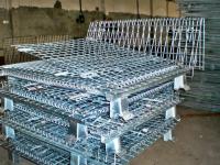 China Heavy Duty Galvanized Foldable Wire Mesh Pallet Cage 800-1550mm Sizes with 500-2500kg Load Capacity for sale
