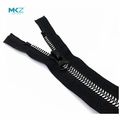 Cina Chiusura lampo riflettente d'argento della resina dei denti MKZ, zip espandibili #5 per i rivestimenti in vendita