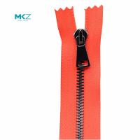 China Grapefruit Red Corn Tooth Metal Closed End Zips for sale