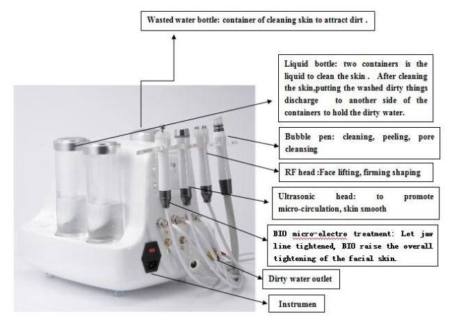 Super suction water dermabrasion peel with 3 bottles hydro dermabrasion (CE)