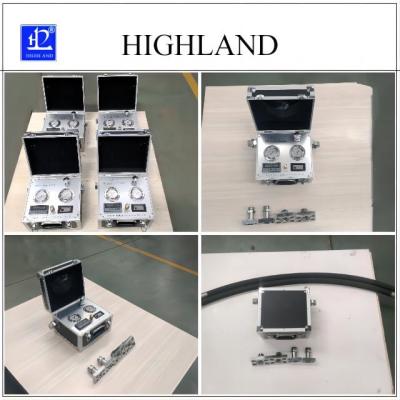China Highland brand hydraulic flow meters with two pressure gauges for sale