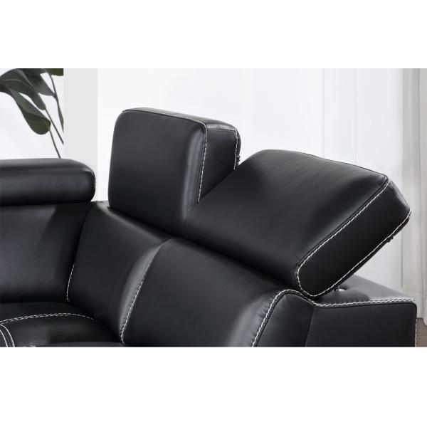 Quality BOL-6827BK-GEL Corner sofa set in black color leather gel for sale