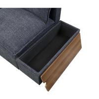 China Sectional Sofa with Storage Console and Adjustable Arm, Dark Gray Linen for sale