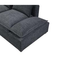 China Sectional Sofa with Storage Console and Adjustable Arm, Dark Gray Linen for sale