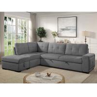 China L-Shaped Sectional Sleeper Sofa with Pull-Out Bed and Storage, Graphite Fabric for sale