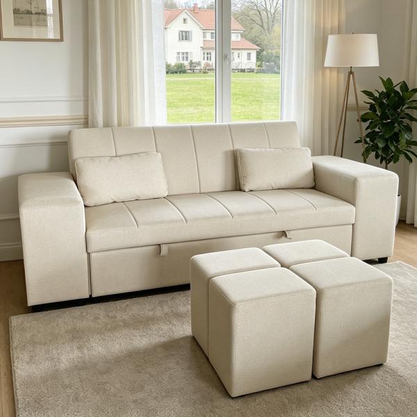 Quality Queen Size Convertible Sleeper Sofa Bed, Comfortable Pull-Out Bed with for sale