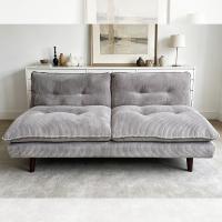 Quality Convertible Sofa Futon, Gray Corduroy Fabric for sale